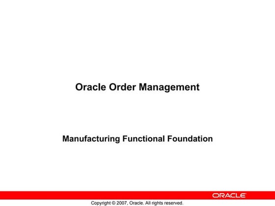 Oracle R12 Apps - Order Management Tables & Descriptions | PDF