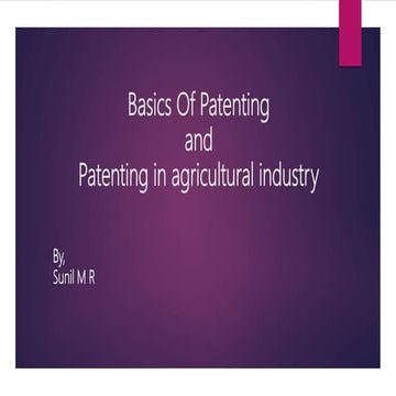 Basics of patenting | PPTX