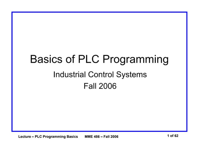 PLC Programming Introduction | PPTX
