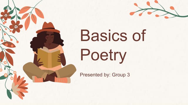 Grade 9 Poetry and its Basic Elements | PPTX