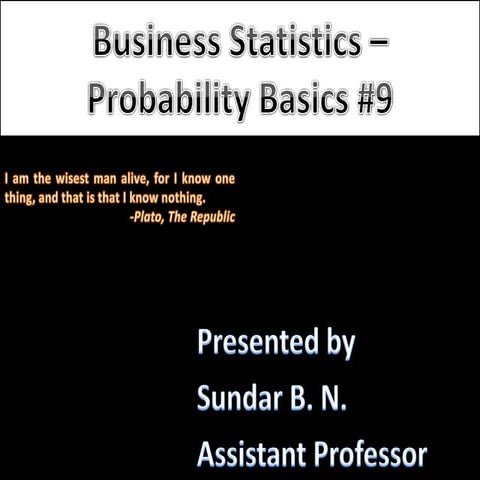 Basics of probability 9 | PPTX