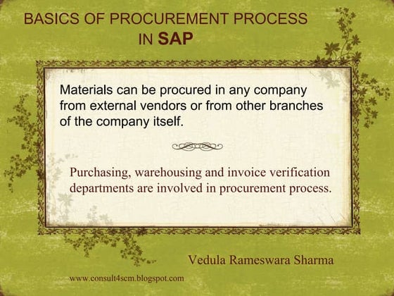 Introduction to procurement | PPT
