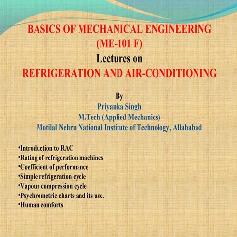 Basics of refrigeration engineering section b | PPT