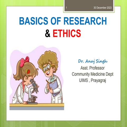 BASICS OF HEALTH RESEARCH AND ETHICS | PPTX