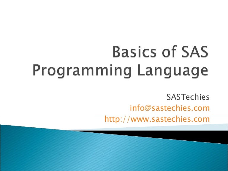 Basics Of Sas Programming Language