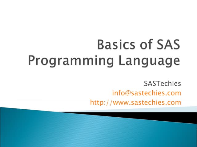 Basics Of Sas Programming Language Ppt Programming Languages