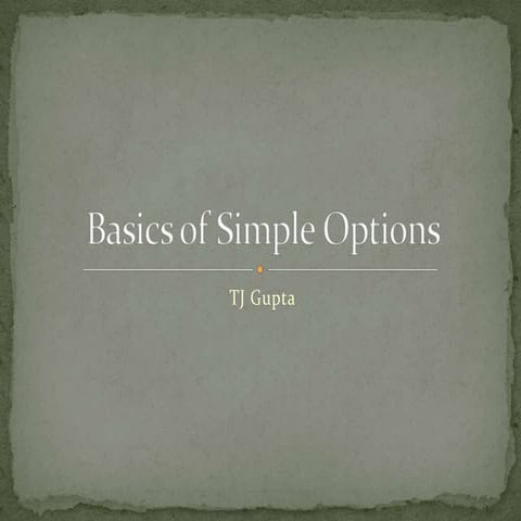 Basics Of Simple Options | PPT