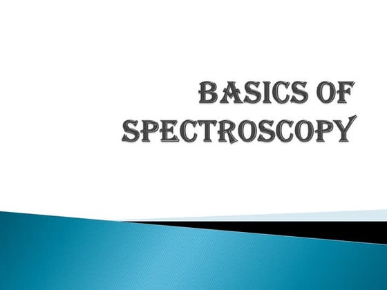 introduction to spectroscopy | PPT