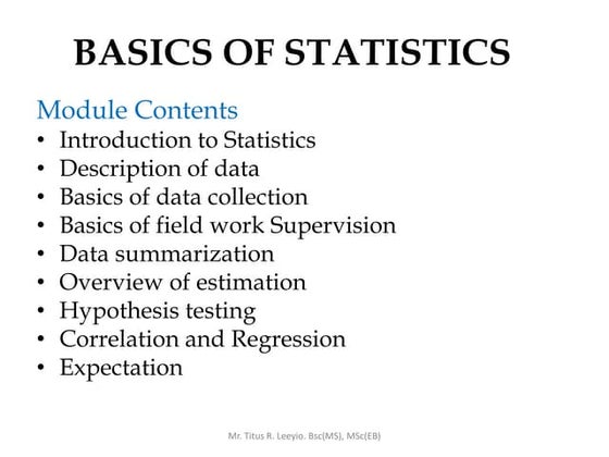 Introduction to statistics.pptx basic of introduction to statistics | PPTX