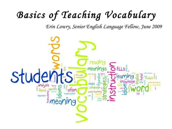 How to teach vocabulary | PPT