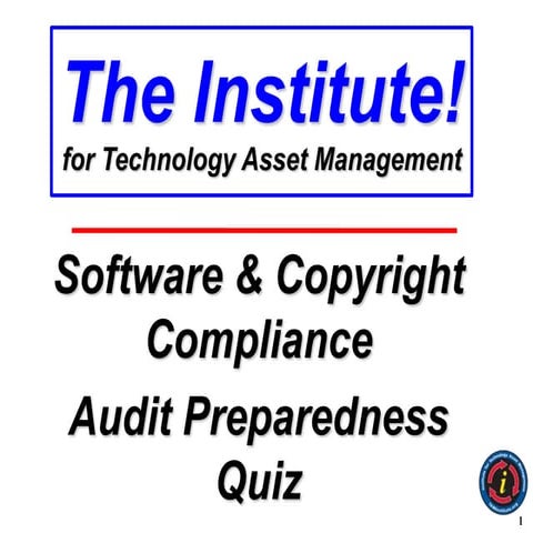 Basic Software License & Copyright Compliance Quiz | PPTX