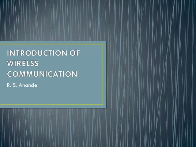 Wireless communication | PPTX