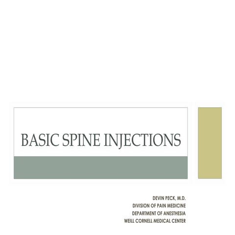 Basic spine injections | PPT