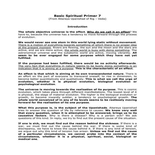 Basic Spiritual Primer 7 (Creation, Causes and Effects) | PDF