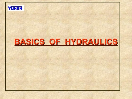 Basics of hydraulics | PPT