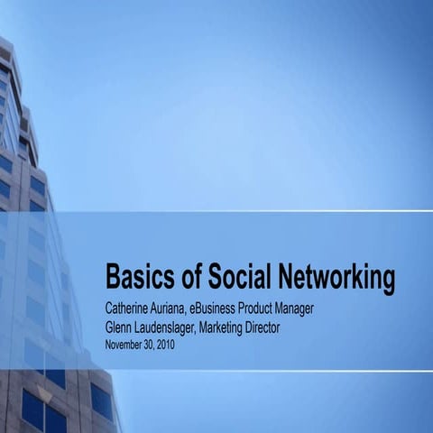 Basics of Social Networking | PPT