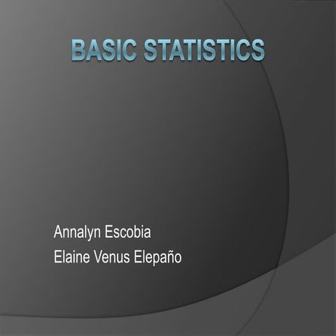 Basic statistics | PPT
