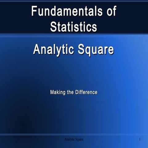 Basic Statistics to start Analytics | PPT
