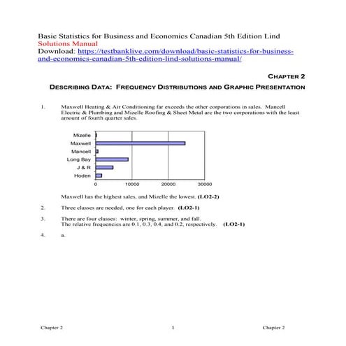 Basic statistics for business and economics canadian 5th edition lind ...
