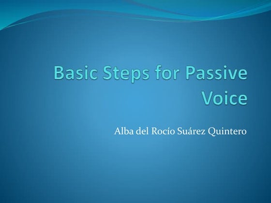 Passive voice in Spanish | PDF