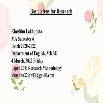 Basic Steps for Research | PPT