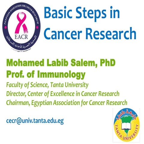 Basic steps in cancer research by Prof. Mohamed Labib Salem, PhD | PDF