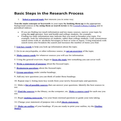Basic steps in the research process | DOCX