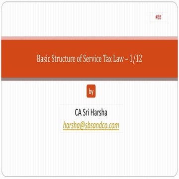 Basic structure of service tax law | PPTX