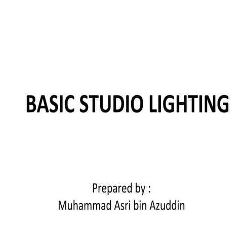 Basic studio lighting | PPS