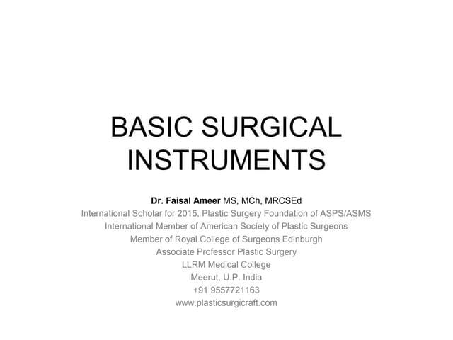 Surgical instrument ppt | PPTX