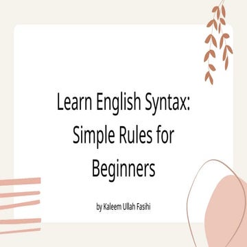 Master English Syntax: Fundamental Rules for 5th Graders | PPT