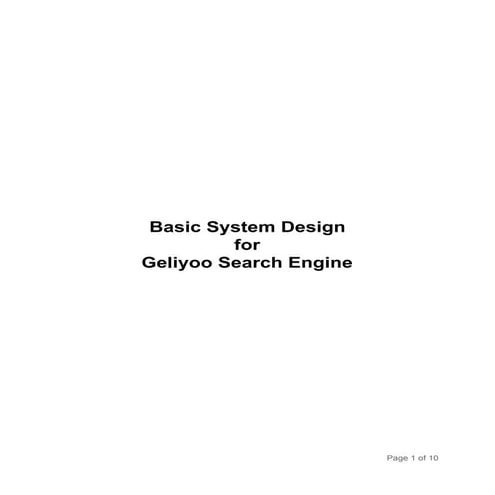 Basic System Design Geliyoo Search Engine | PDF