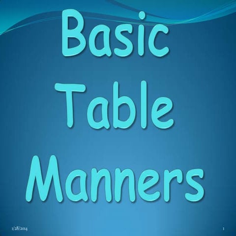 Mess etiquette and Table Manners | PPTX