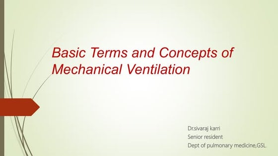 Mechanical ventilation 3 | PPT