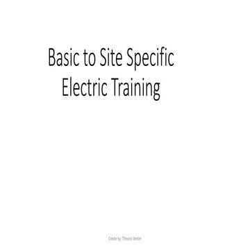 Basic to Site Specific Electric Training | PDF