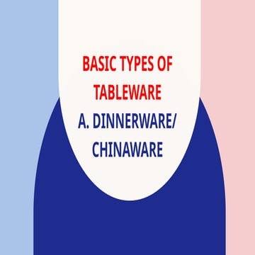 Food and Beverage Services NC II-Basic Types of Dinnerware | PPTX