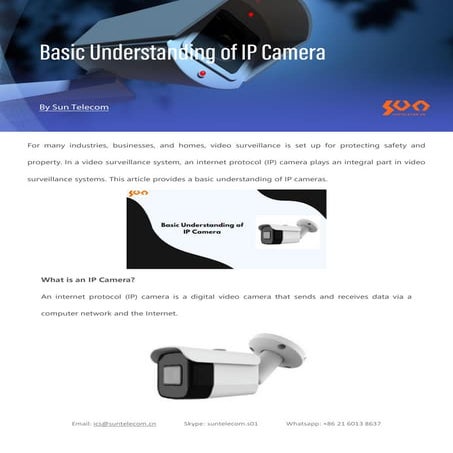 Basic Understanding of IP Camera | PDF