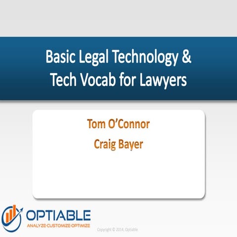 Basic Legal Technology & Tech Vocab for Lawyers | PPTX