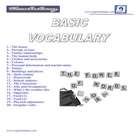 Basic vocabulary. 1 | PDF