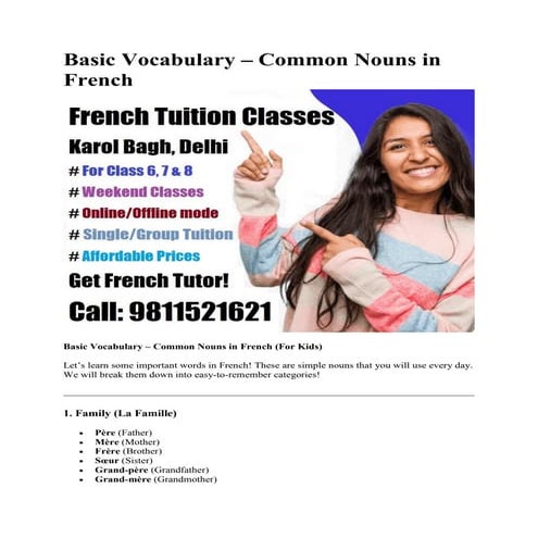 Basic Vocabulary Common Nouns in French Language Lessons.pdf