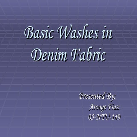 DENIM DRY WASHING PROCESS | PPTX