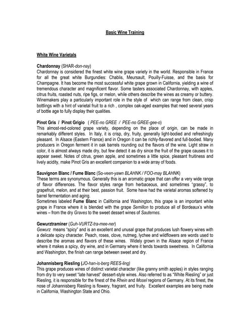 BASIC WINE TRAINING | PPTX | Alcoholic Beverages | Food & Drink