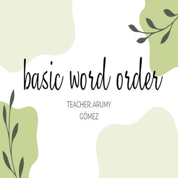 how to use the basic word order in english.pdf