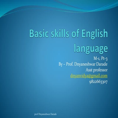 Basik skills of english language | PPTX