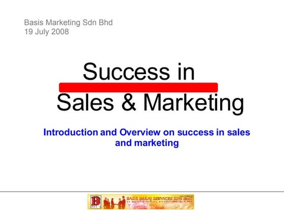 Introduction to sales & marketing | PPT