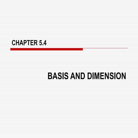 Linear algebra-Basis & Dimension | PDF