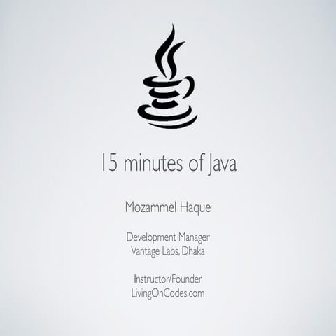 15 minutes of Java | PPT