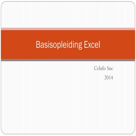 Basisopleiding excel | PPT