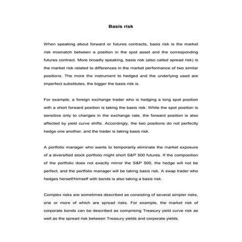 Basis risk | PDF