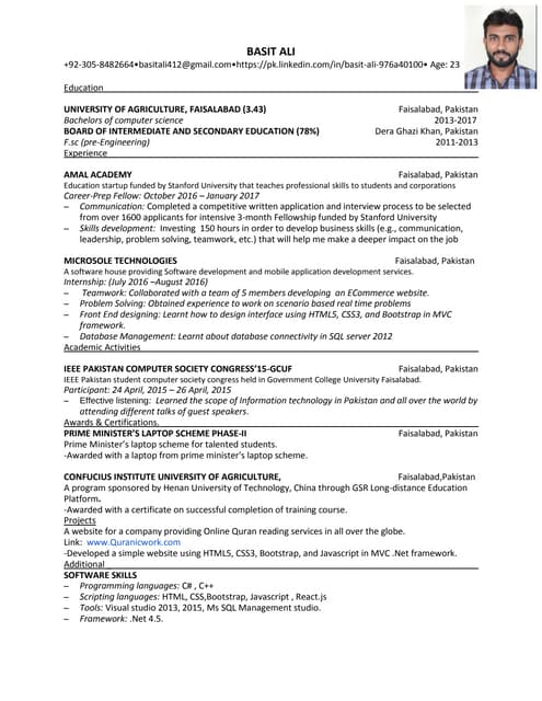 Hafiz-Numan Resume | PDF